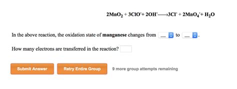 Solved In The Above Reaction The Oxidation State Of