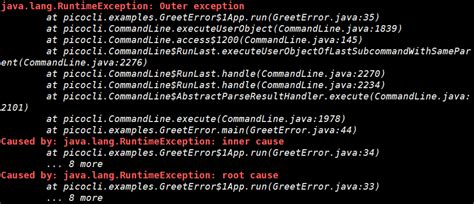 cause exception not printed by default execution exception handler