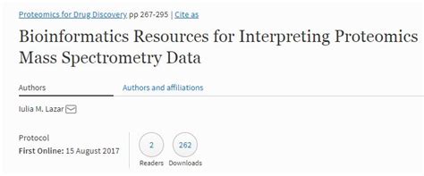 News In Proteomics Research Bioinformatics Resources For Proteomics