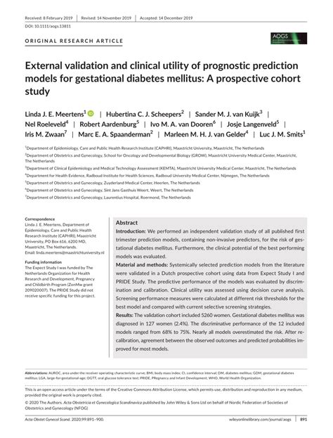 Pdf External Validation And Clinical Utility Of Prognostic Prediction