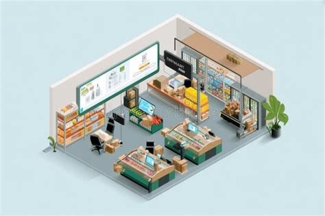 Modern Hypermarket Layout Incorporating Online Order Integration For Enhanced Shopping
