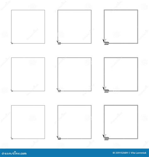 Grunge Frames Vector Set Handdrawn Square Frame Vector Borders Grunge Template Set Stock