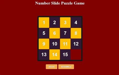 Number Slide Puzzle Game Using Html And Css In Vanillajs With Source Code