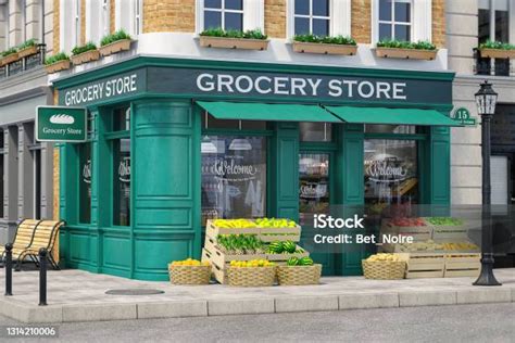 길거리에서 과일과 채소 상자가 있는 빈티지 스타일의 식료품점 상점에 대한 스톡 사진 및 기타 이미지 상점 슈퍼마켓 야외