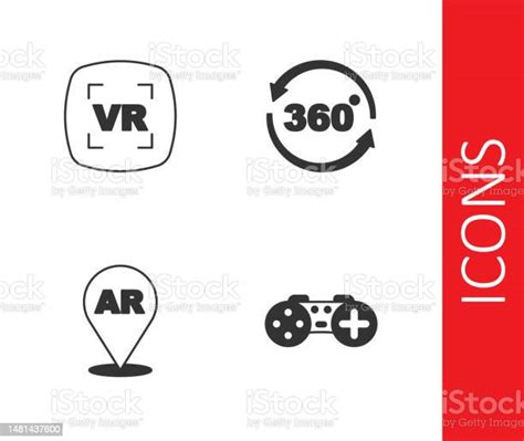 게임 패드 가상 현실 증강 Ar 및 360도보기 아이콘을 설정합니다 벡터 3차원 형태에 대한 스톡 벡터 아트 및 기타 이미지 3차원 형태 가득 찬 가상현실 Istock