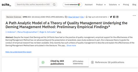 A Path Analytic Model Of A Theory Of Quality Management Underlying The Deming Management Method