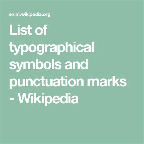 List Of Typographical Symbols And Punctuation Marks Wikipedia