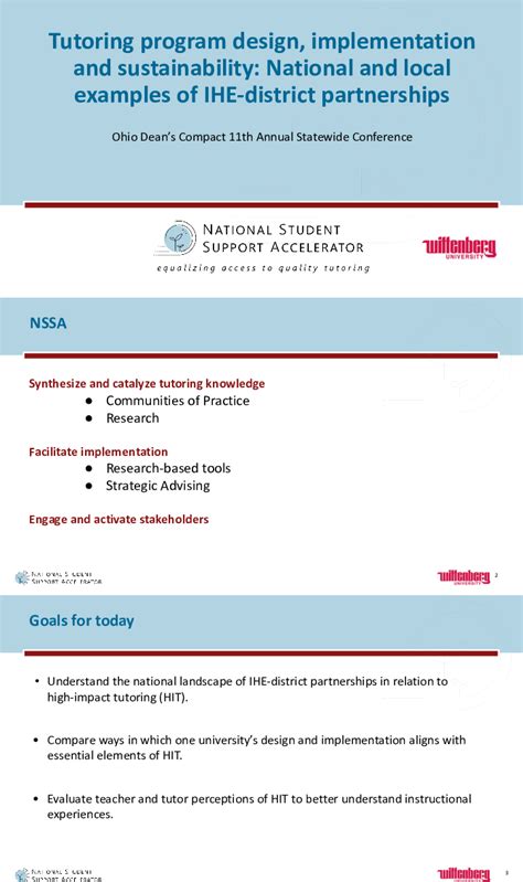 Tutoring Program Design Implementation And Sustainability National And