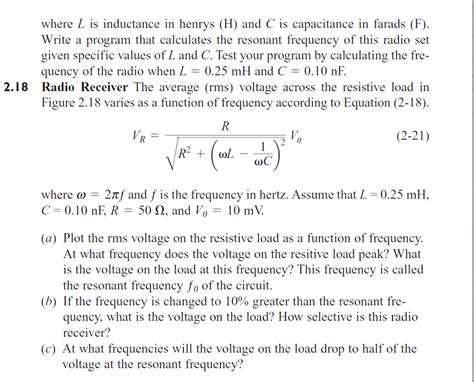 2 18 Where L Is Inductance In Henrys H And C Is