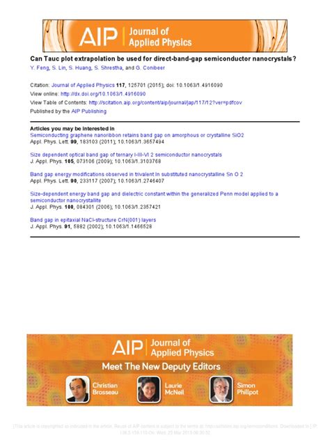 Tauc Plot Pdf Band Gap Electromagnetism