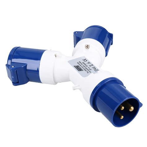 Y Splitter 2 Way Adaptor 230v Mains Site Socket Lead Caravan Generator Boat