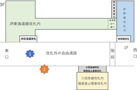 小田原駅構内 座れる待ち合わせ場所を図で紹介駅ナカ探検ブログ