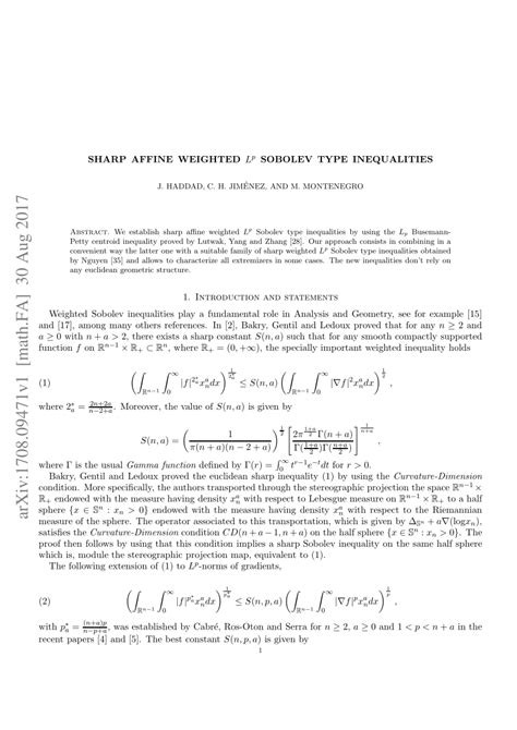 Pdf Sharp Affine Weighted Lp Sobolev Type Inequalities