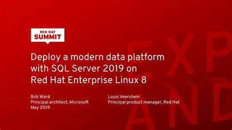 Deploy A Modern Data Platform With Sql Server 2019 On Red Hat