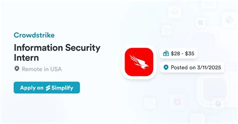 Information Security Intern Crowdstrike Simplify Jobs