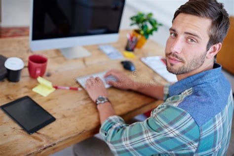 Startup Portrait Or Man On Computer For Information Technology