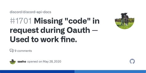 Missing Code In Request During Oauth Used To Work Fine Issue Discord Discord Api