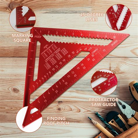 Wakuka Carpenter Square 12 Inch Layout Tool Alloy Metal