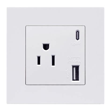 For American 16a Usb Type C Socket American Standard Power Switch