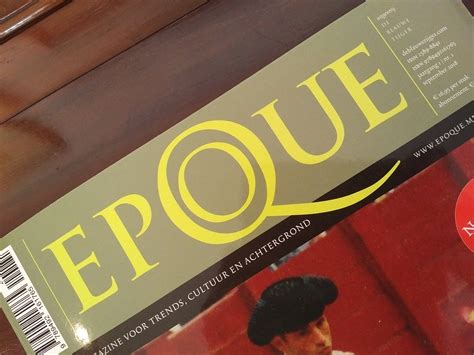 Epoque nr. 1 is verschenen! - Uitgeverij De Blauwe Tijger