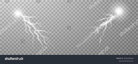 Realistic Lightning Flash Effect Thunderstorm Lightning Stock Vector Royalty Free 2501078419