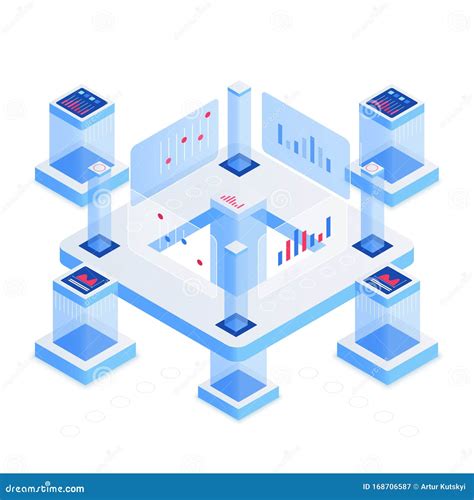 Data Analytics Platform Isometric Vector Illustration Stock Vector Illustration Of Composition
