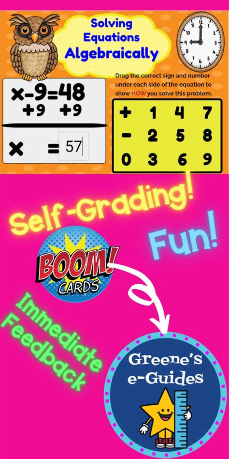 Solving One Step Equations Digital Task Cards One Step Equations