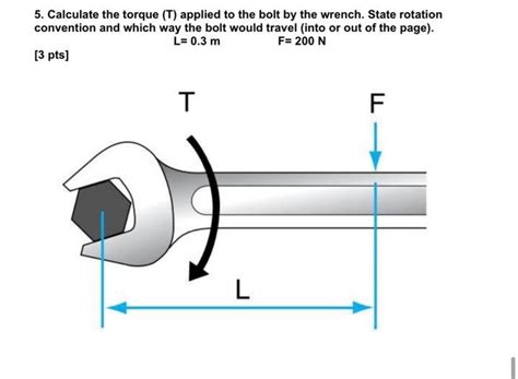 Solved 5 Calculate The Torque T Applied To The Bolt By Chegg Com