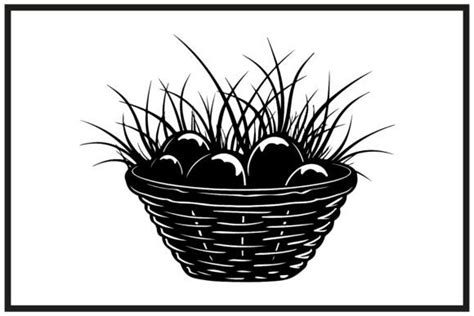 Easter Grass Basket Silhouette Vector Graphic By N Pattern · Creative