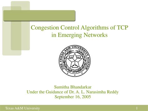 PPT Congestion Control Algorithms Of TCP In Emerging Networks PowerPoint Presentation ID