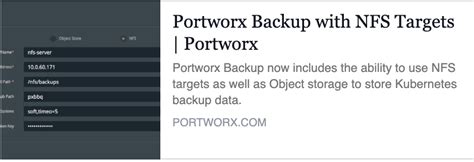 Portworx Backup With NFS Targets Portworx
