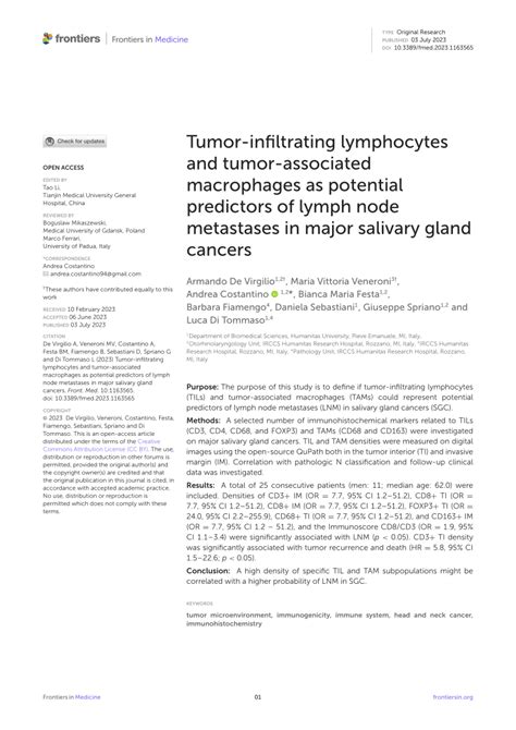 Pdf Tumor Infiltrating Lymphocytes And Tumor Associated Macrophages