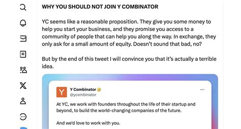 Why Why You Should Not Join Y Combinator” Indicates Small Minded Thinking