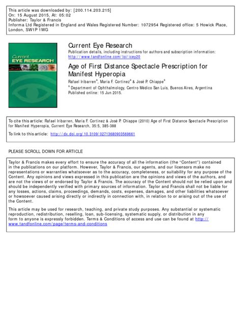 Age Of Onset Of Hyperopia 2010 Pdf Clinical Medicine Vision