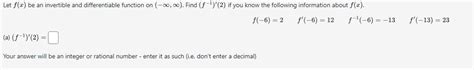 Solved Let Fx Be An Invertible And Differentiable Function