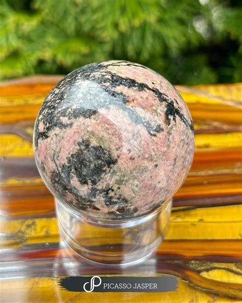 Rhodonite Sphere Unconditional Love Clear Communication Picasso Jasper