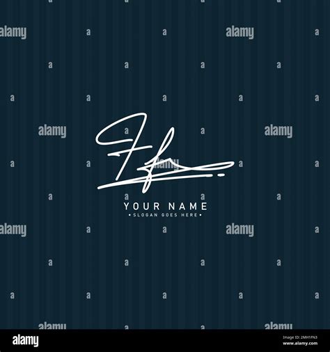 Initial Signature Logo For Letter Ff Vector Logo Template In Handwritten Signature Style Stock