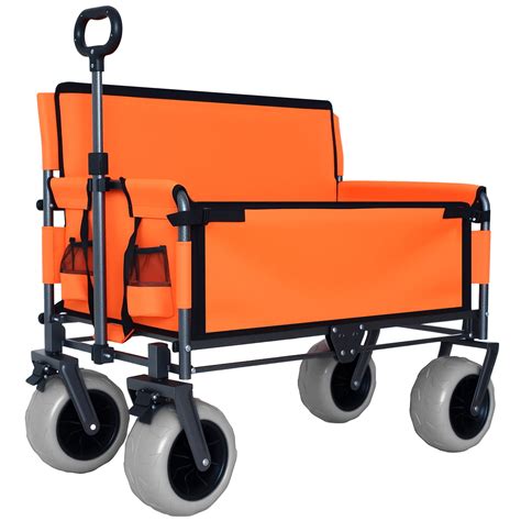 3 In 1 Wagon Carts Foldable With Bench Seat 500lbs Capacity Wagon With
