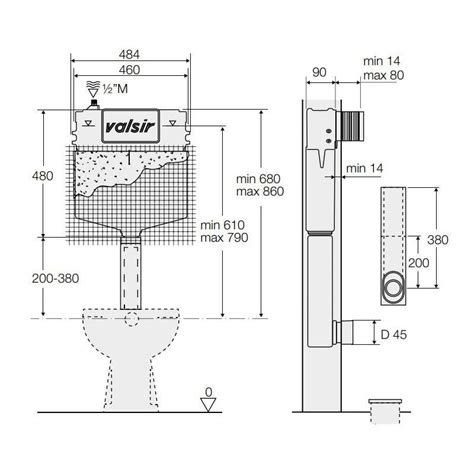 Valsir Tropea S 36 Litre Pneumatic Flushing Cistern Vs0858052