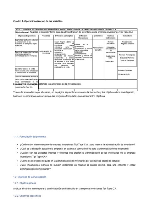 Cuadro De Variables Pdf Cuadro De Variables Pdf