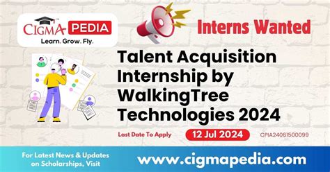 Talent Acquisition Internship By Walkingtree Technologies 2024 How To Apply For Internship