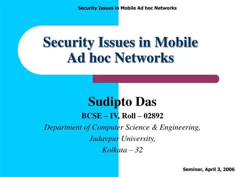 Ppt Security Issues In Mobile Ad Hoc Networks Powerpoint Presentation