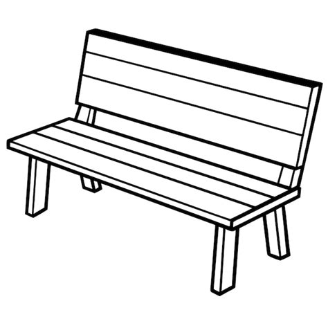 Bench Outline Coloring Book Page Line Art Illustration Digital Drawing