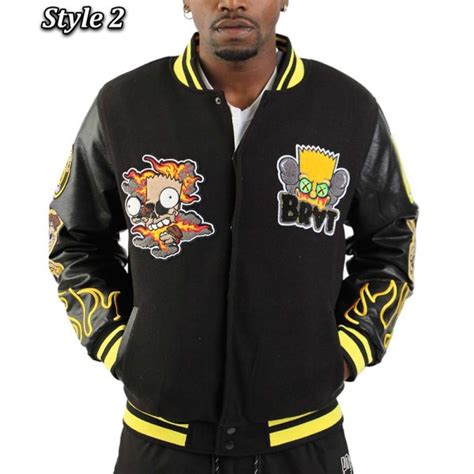 Wool Leather Bart Simpson Hudson Varsity Jacket