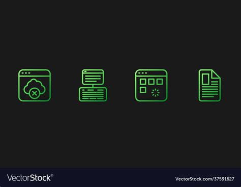 Set Line Loading Data Window Failed Access Cloud Vector Image
