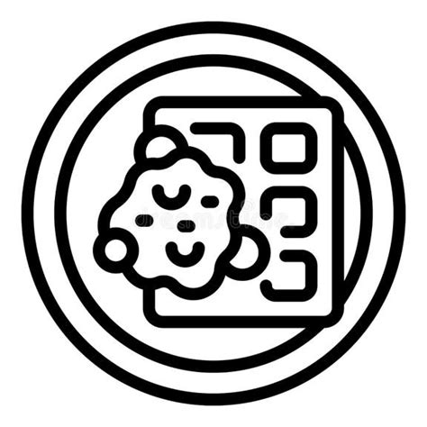 Waffle Breakfast Icon Outline Vector Belgian Wafer Stock Vector