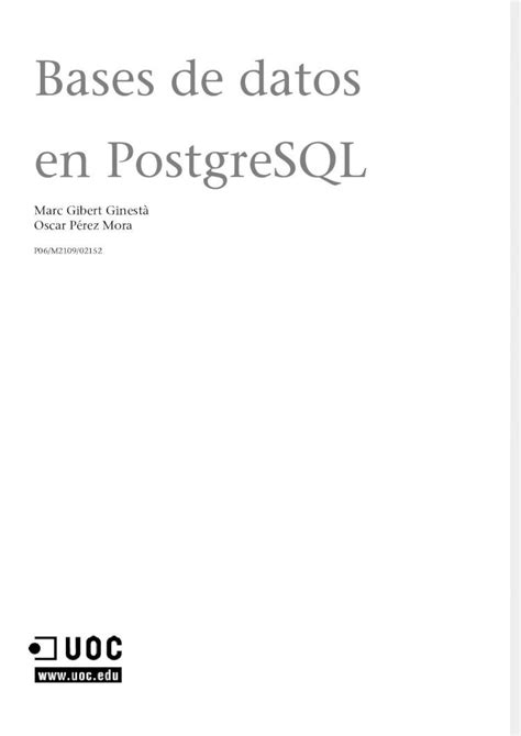Pdf Bases De Datos En Postgresql Dokumentips