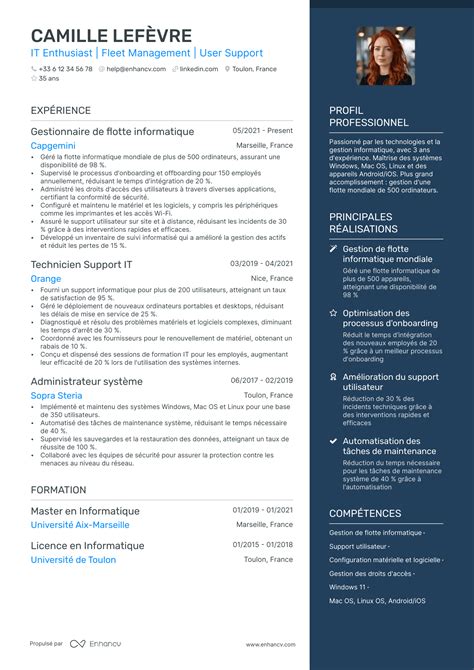 Cv Informatique 10 Exemples Pour Tous Les Rôles Et Domaines