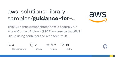 github aws solutions library samples guidance for deploying model context protocol servers on