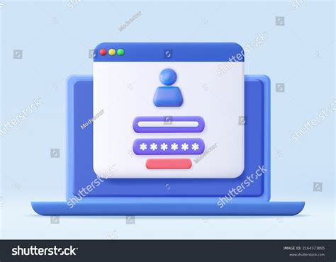 3d Computer Account Login Password Form Stock Vector Royalty Free 2164373895 Shutterstock